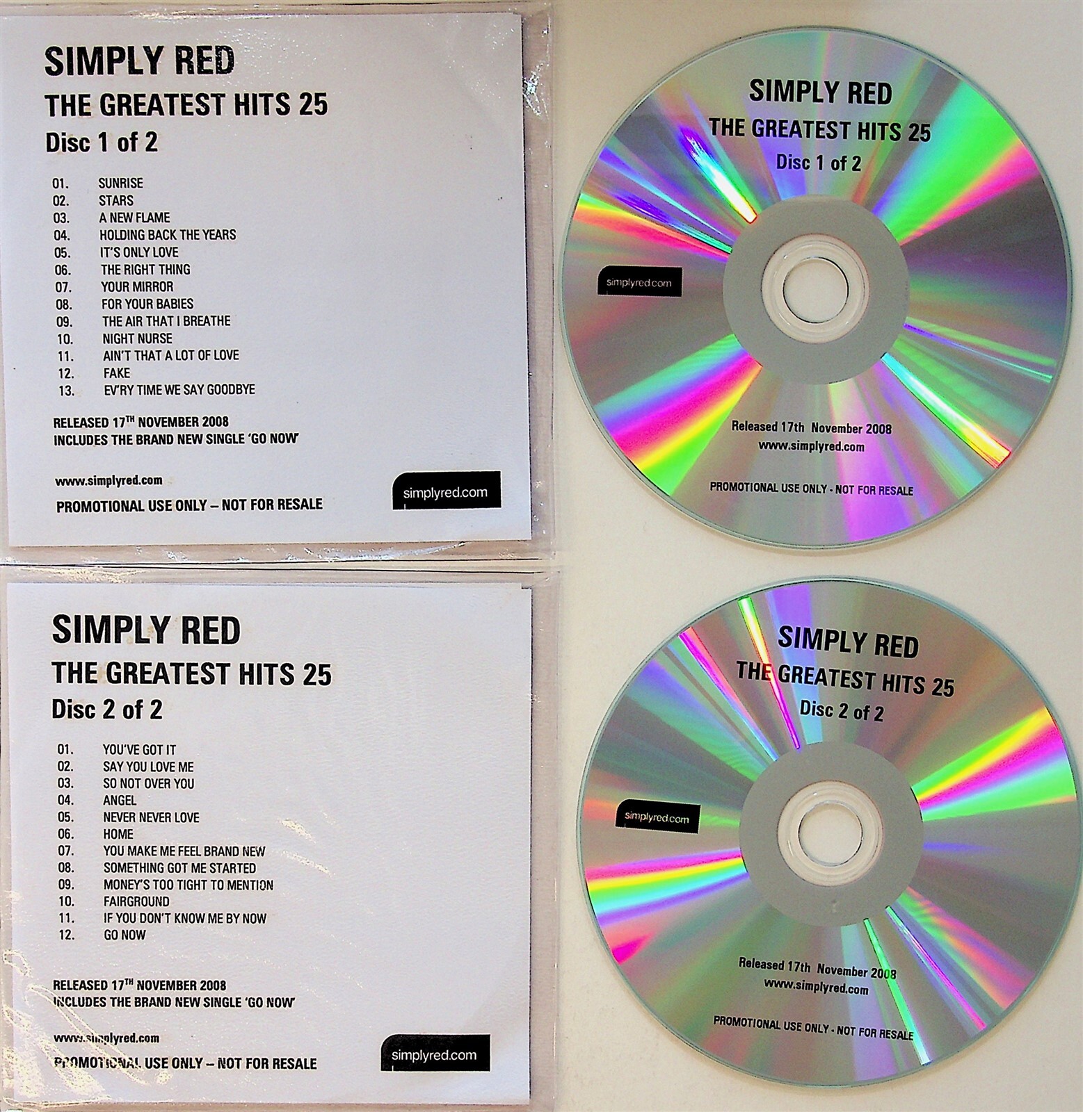 SIMPLY RED- 25, The Greatest Hits RARE 25 track PROMO 2-CD (2008) Best ...