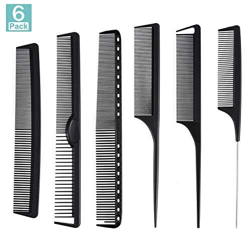 6 Pieces Carbon Fiber Hair Combs Set, General Styling Grooming Comb ...