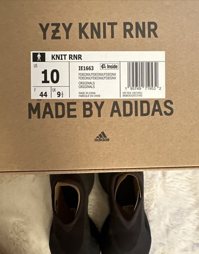 Yeezy Knit RNR Runner Fade Onyx Adidas IE1663 Men’s Size US 10 New In ...