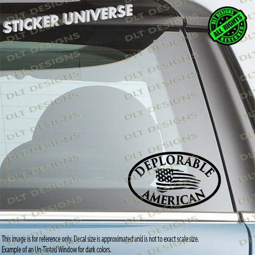 Deplorable American Oval Distressed Flag Car Window Decal Bumper ...
