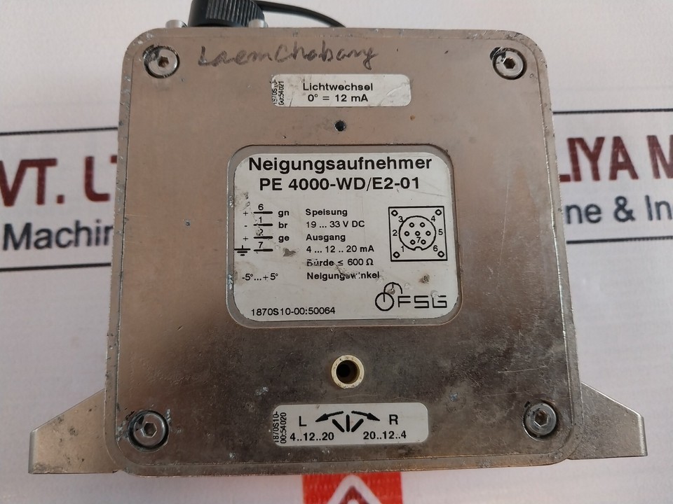 FSG PE 4000-WD/E2-01 Inclinometer 19 33V DC 4 12 20MA | eBay