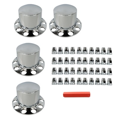 4 Pack 33mm Nut Covers Chrome Rear Wheel Axle Hub Cover Kit ABS Plastic ...