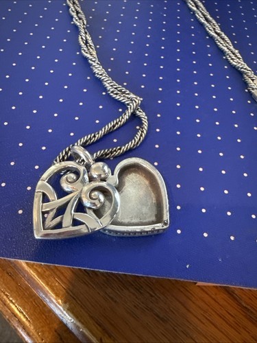 BRIGHTON Heart Necklace Silver Pendant | eBay