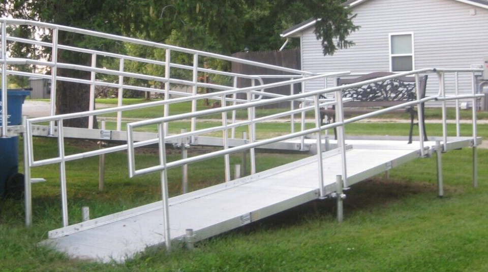 Large Aluminum Handicap Ramp RAMPIT With Hand Rails And Hardware ...