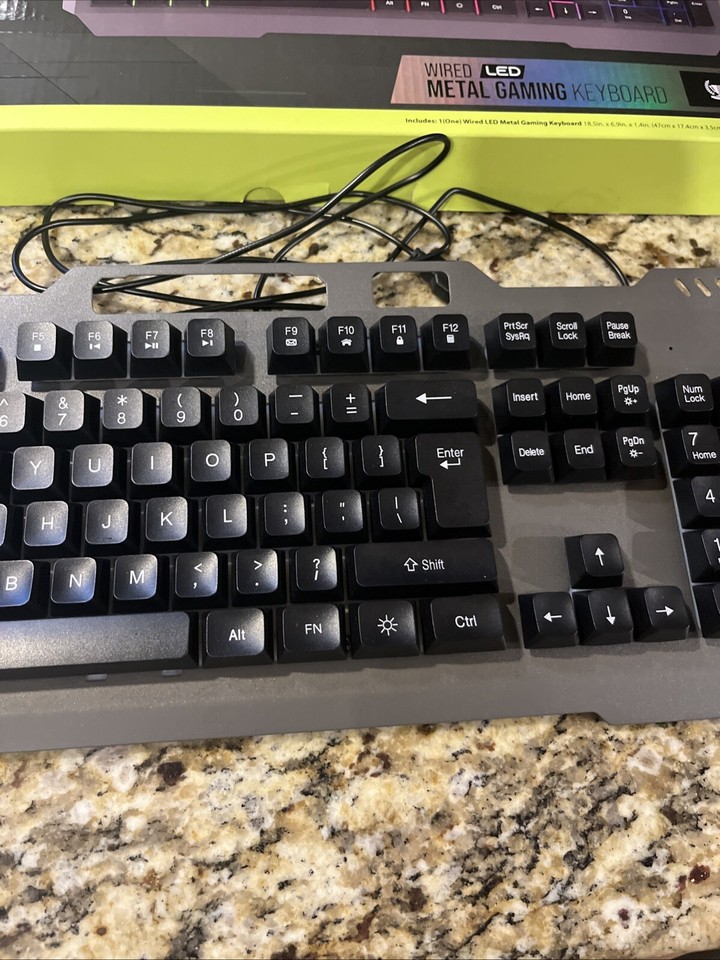 TITAN Wired LED Metal Gaming Keyboard w/Smartphone Holder #GAKB-0008 In ...