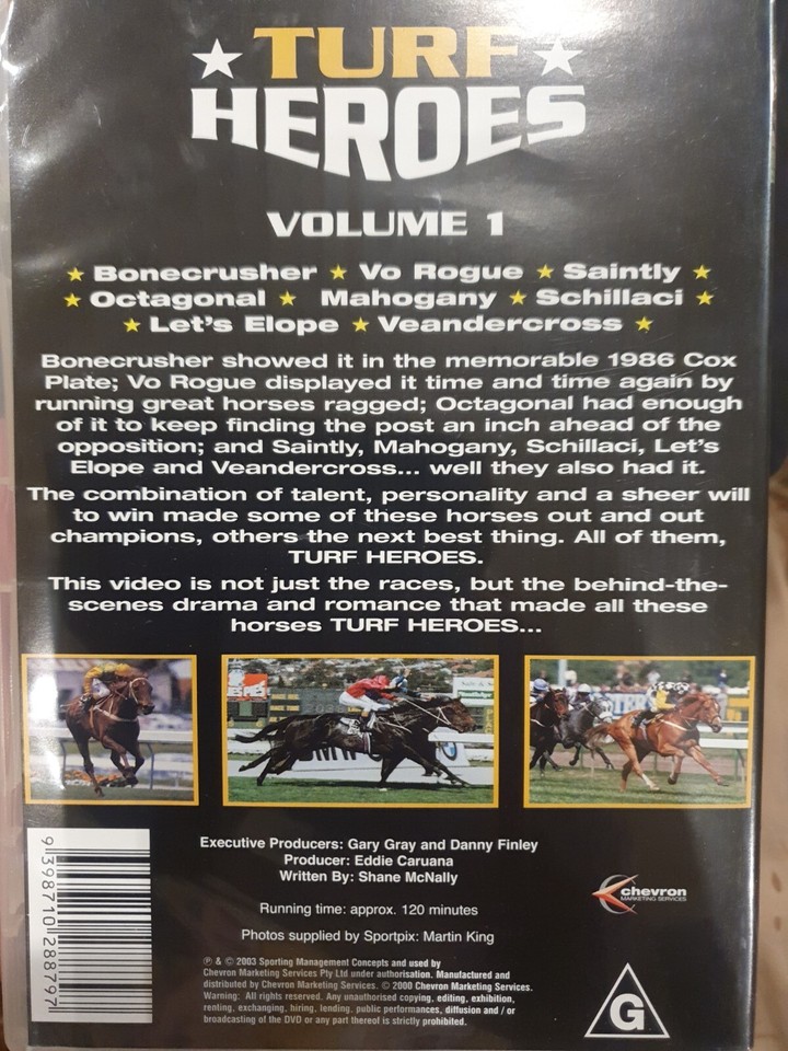 TURF HEROES VOL. 1 RACING DVD HORSE-RACING COX PLATE JOCKEY DOCUMENTARY ...