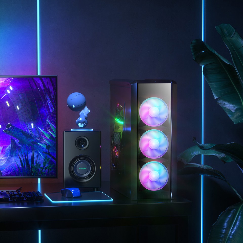 RGB LED Quiet PC Air Cooling RGB Fans Computer Case Game PC Cooling Fan ...