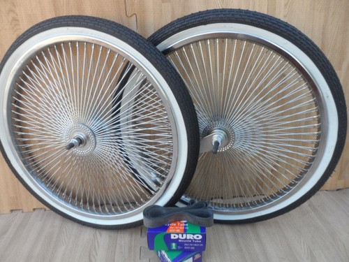 20" Lowrider Bicycle Dayton Chrome Wheels & White Walls 140 Spoke Front ...