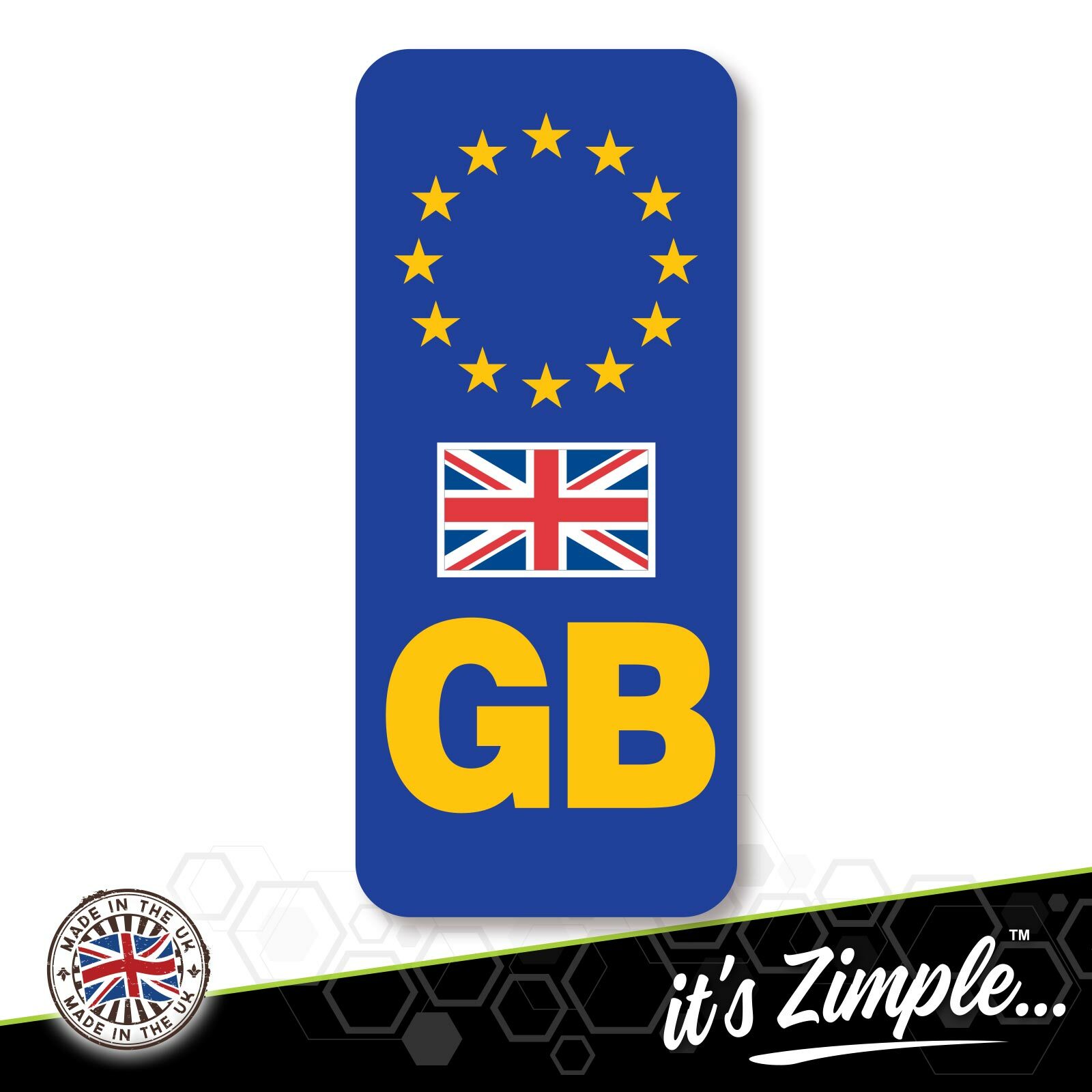 GB NUMBER PLATE STICKER WITH UK FLAG For Motorcycles Motorbikes EU Euro ...