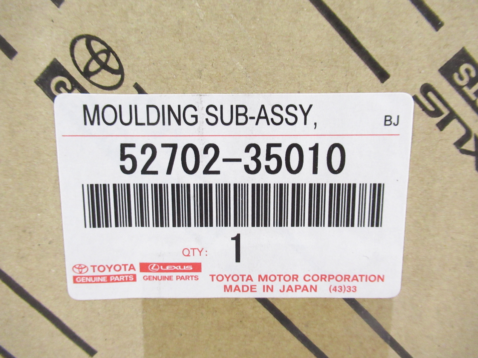 Genuine OEM Toyota 52702-35010 Passenger Fog Lamp Bezel Moulding 2014 ...