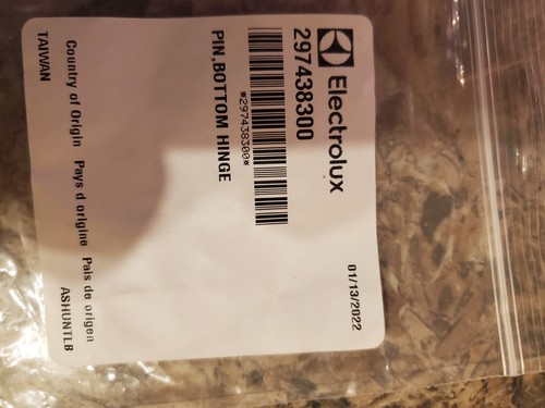 Electrolux 297438300 Pin Bottom Hinge 1/2" Steel Hinge Component for ...