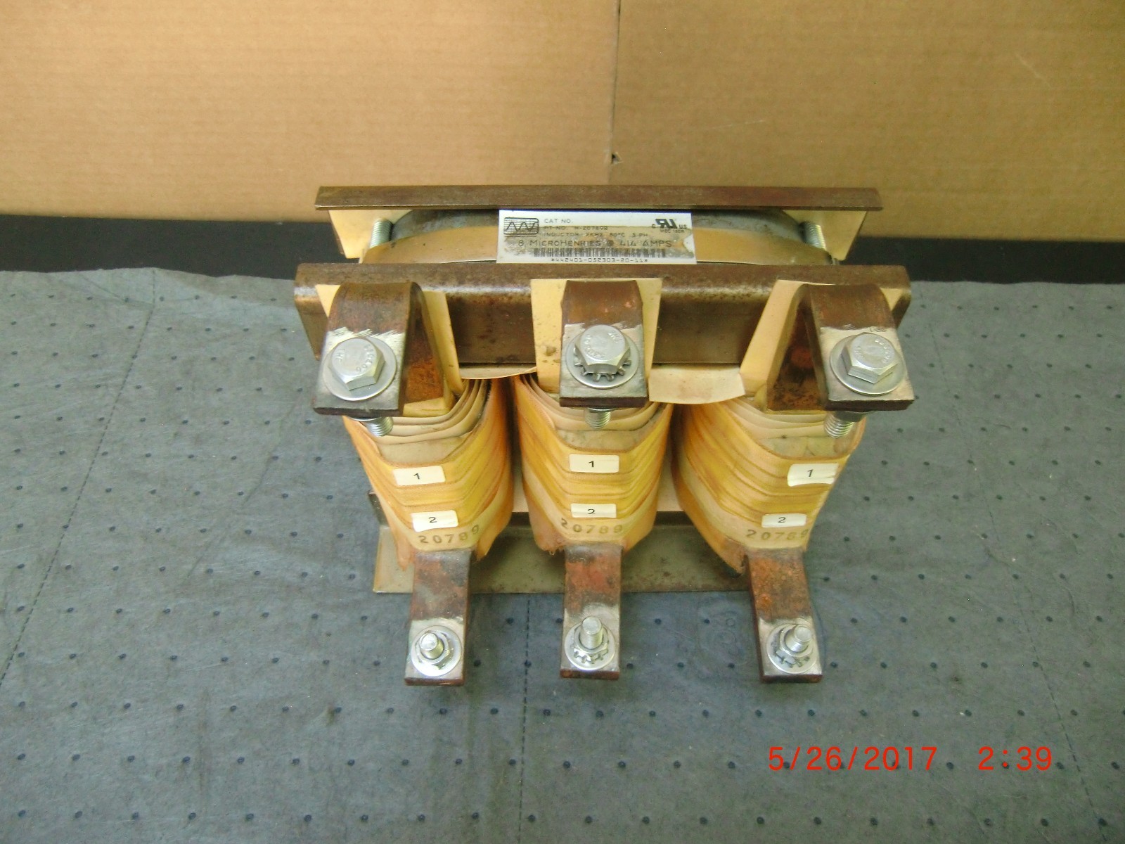 MARELCO POWER SYSTEMS INC 3-PHASE LINE REACTOR, 8UH, 414A, 600VAC. P/N ...