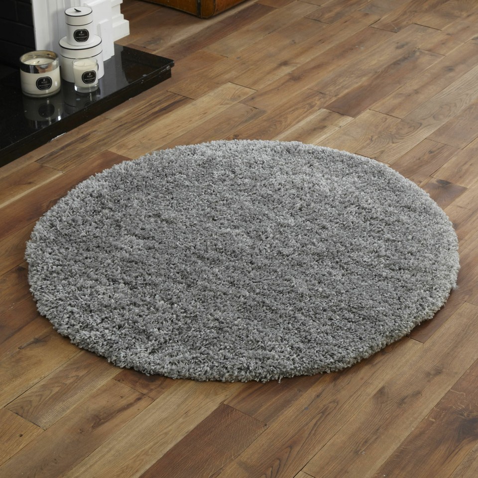 X LARGE GREY SHAGGY RUG SOFT FLUFFY PLAIN THICK 5CM FLOOR CARPET RUG ...