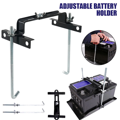 1 Set Adjustable Car Storage Battery Holder Hold Down Stabilizer Metal ...
