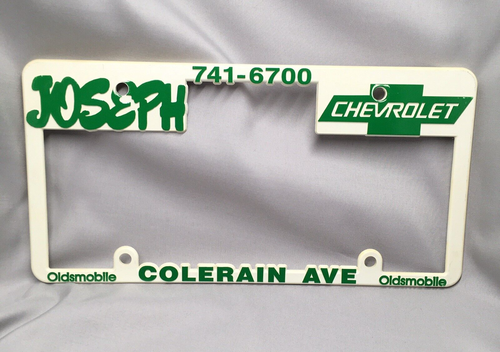 Joseph Chevrolet Cincinnati OH Dealer Booster License Plate Frame ...