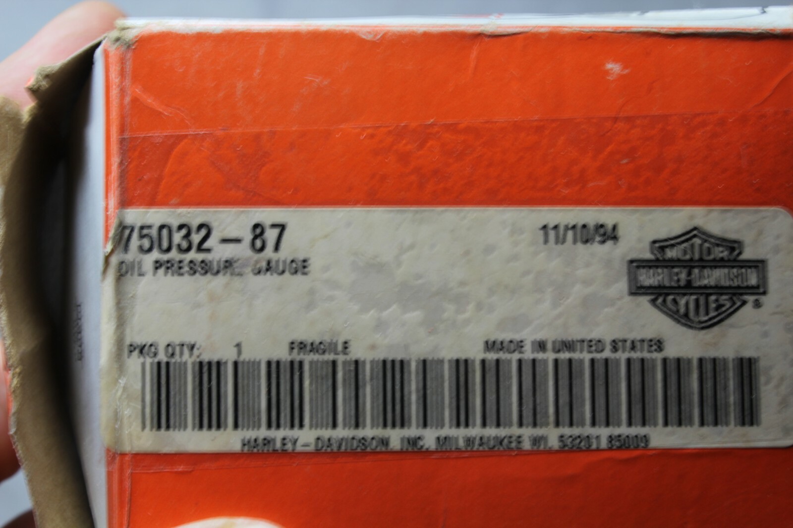 Harley oil pressure gauge FL FXR 75032-87 NOS FXRT FXRD FLHT FLHTCU ...