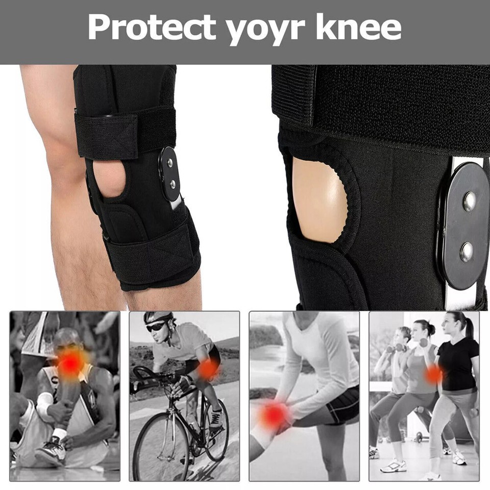Hinged Knee Brace Compression Sleeve Joint Support Open Patella ...