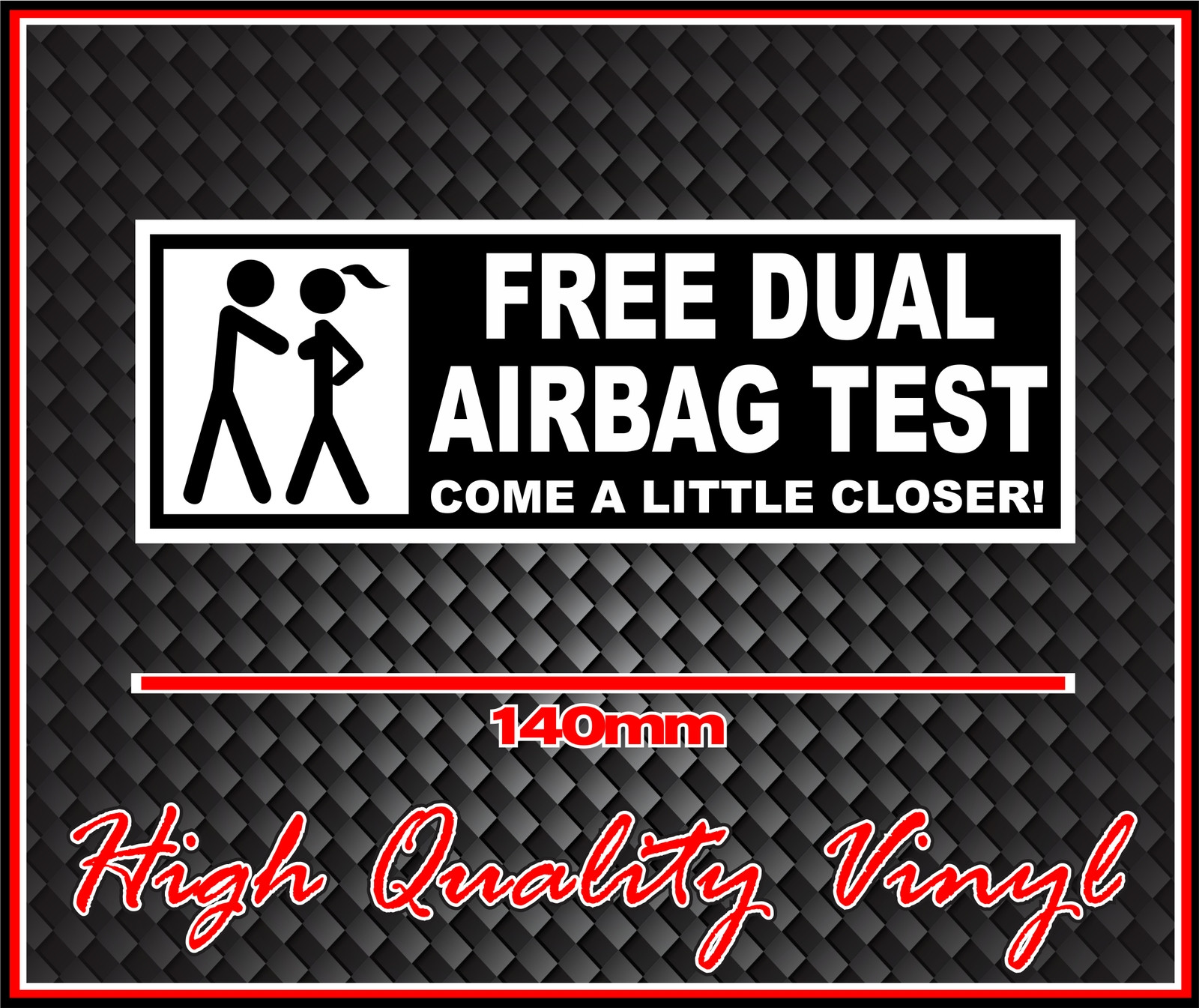 FREE DUAL AIRBAG TESTING STICKER FUNNY BUMPER STICKER RUDE TOUGH CAR | eBay