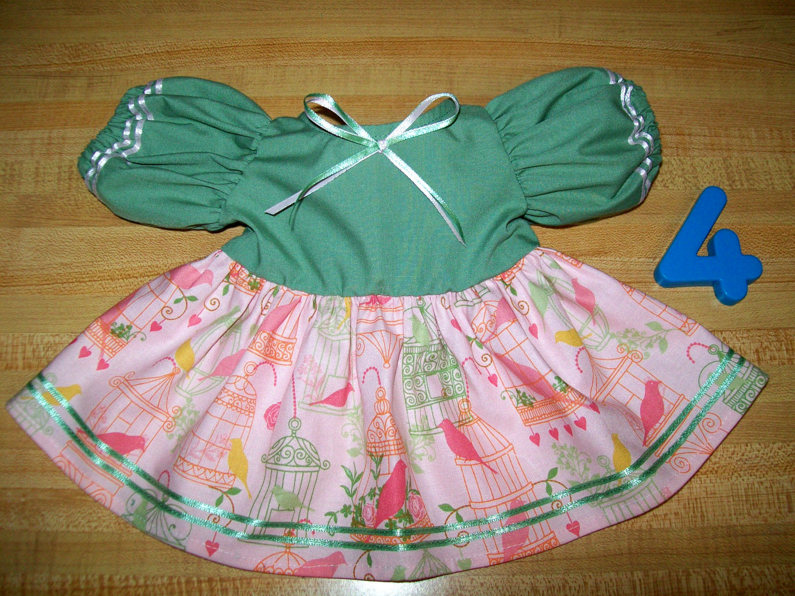 BIRD BIRDS with CAGES RIBBON DRESS--4 CHOICES for 16" CPK Cabbage Patch ...