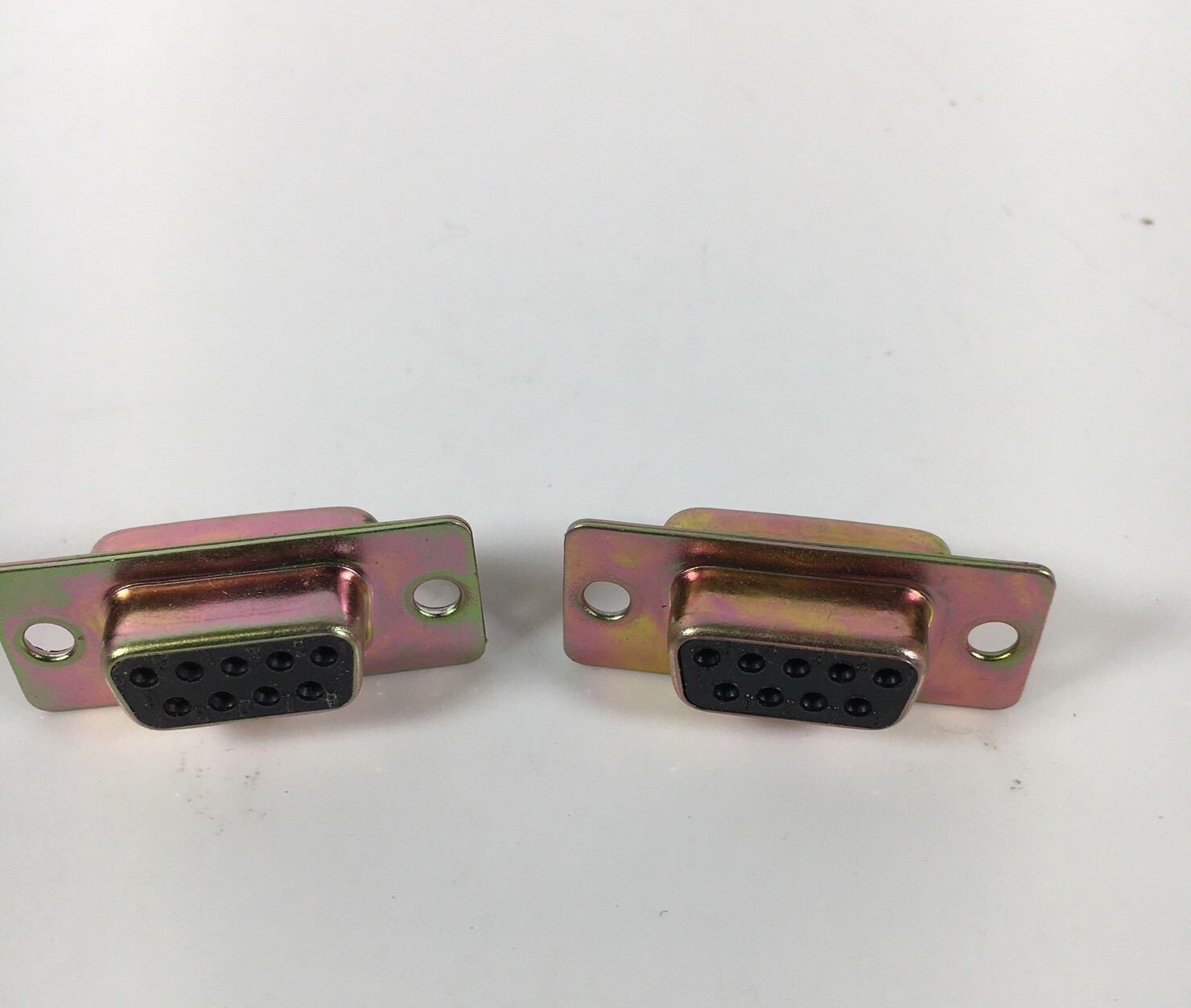 NEW 2 LOT 9 Pin Female Edge Connector w Gold Solder Conectors ...