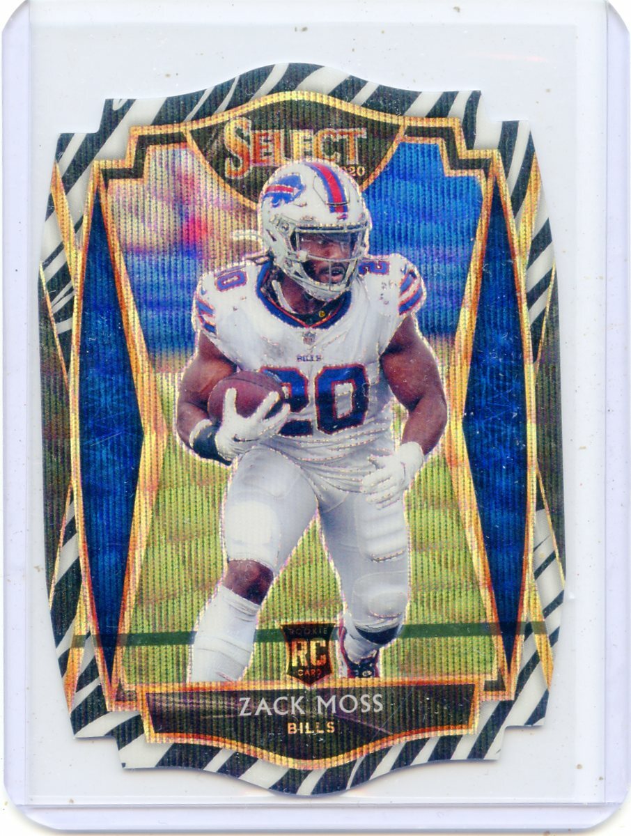 2020 PANINI SELECT #169 ZACK MOSS "ZEBRA PRIZM" ROOKIE RC BUFFALO BILLS ...