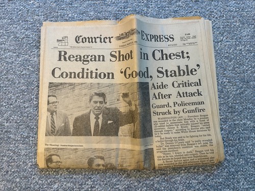 Buffalo Courier Express Ronald Reagan Shot Newspaper - Mar 31 1981 ...