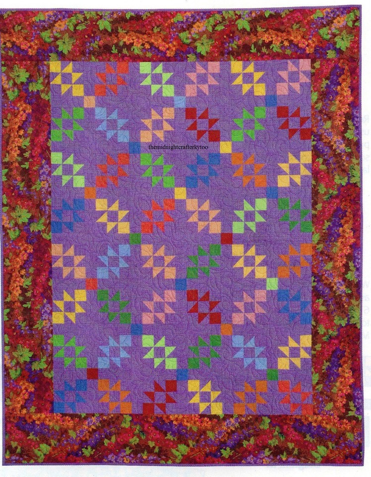 Abstract Floral Quilt Pattern Pieced GR | eBay