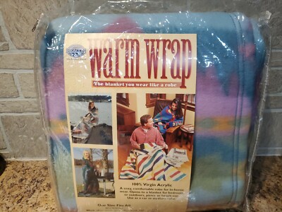 Vtg New Beacon Warm Wrap Blanket Robe Western Pastels 64x72 100% Virgin ...