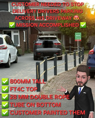 Wooden Post and Rope Kit, Timber Picket Fence, Rope Barrier, No Dig ...