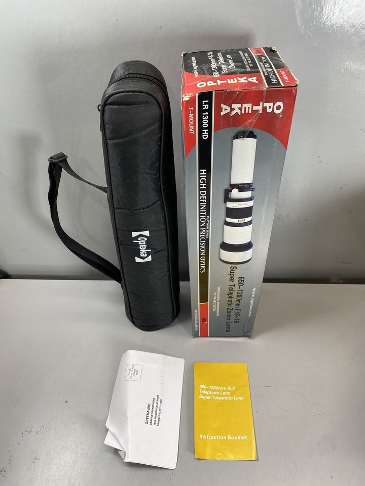 Opteka LR 1300 HD T-Mount Telephoto Zoom Lens 650-1300mm 1:8-16 ...