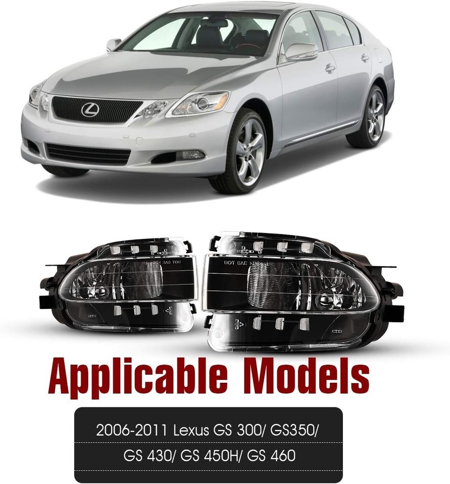 Fog Lights for 2006-2011 Lexus GS 300 350 430 450H 460 Bumper Lamps LH ...