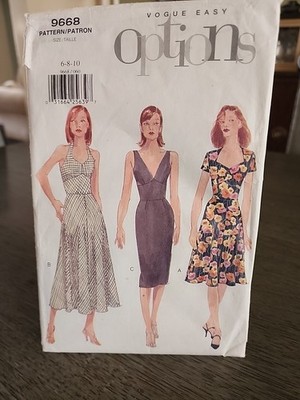 VOGUE EASY OPTIONS Sewing Pattern #9668 Misses' Petite Dress Sizes 6-8 ...