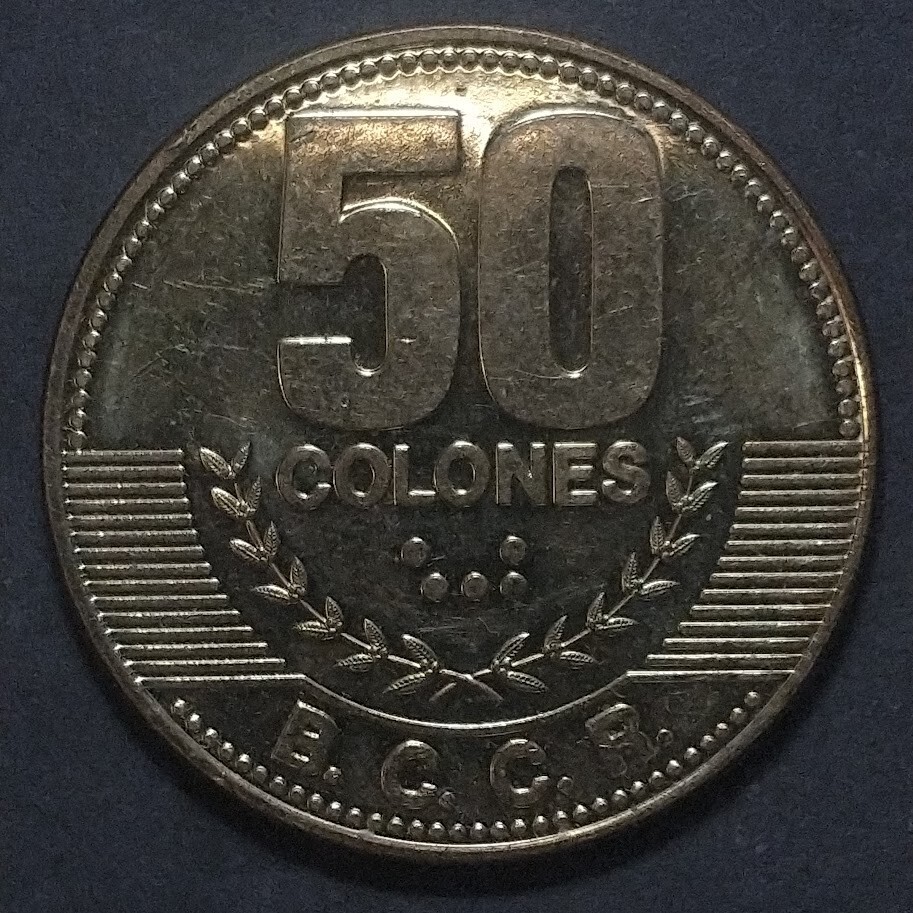 Costa Rica 50 Colones 2012 km231 Coin Münze Moneda Comb Shipping | eBay