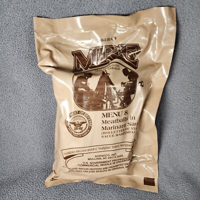Military MRE MENU 8 Meatballs In Marinara Sauce Brand NEW SEALED Hiking ...