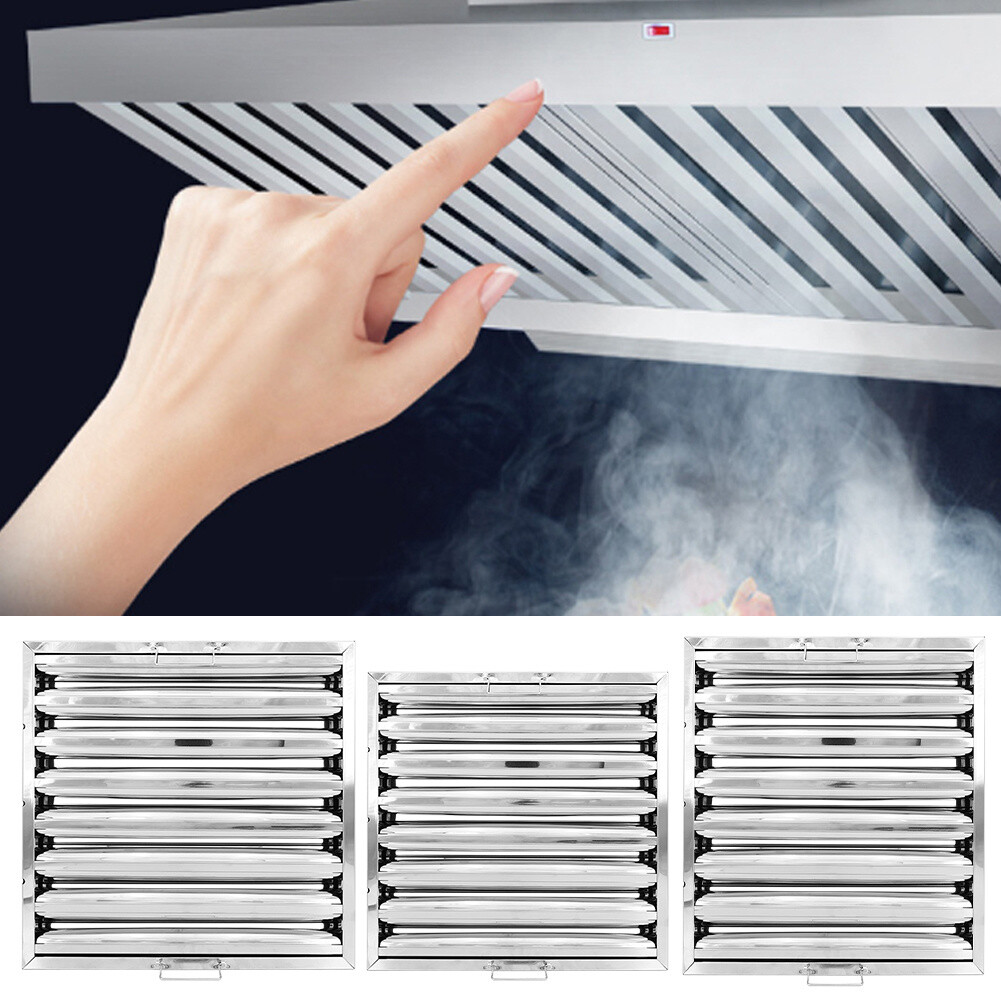 Stainless Steel Kitchen Cooking Baffle Filter Grease Canopy Filters ...