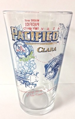 Pacifico Clara Cerveza 16 oz Pint Glass NY Rare L/E - One (1) Glass ...