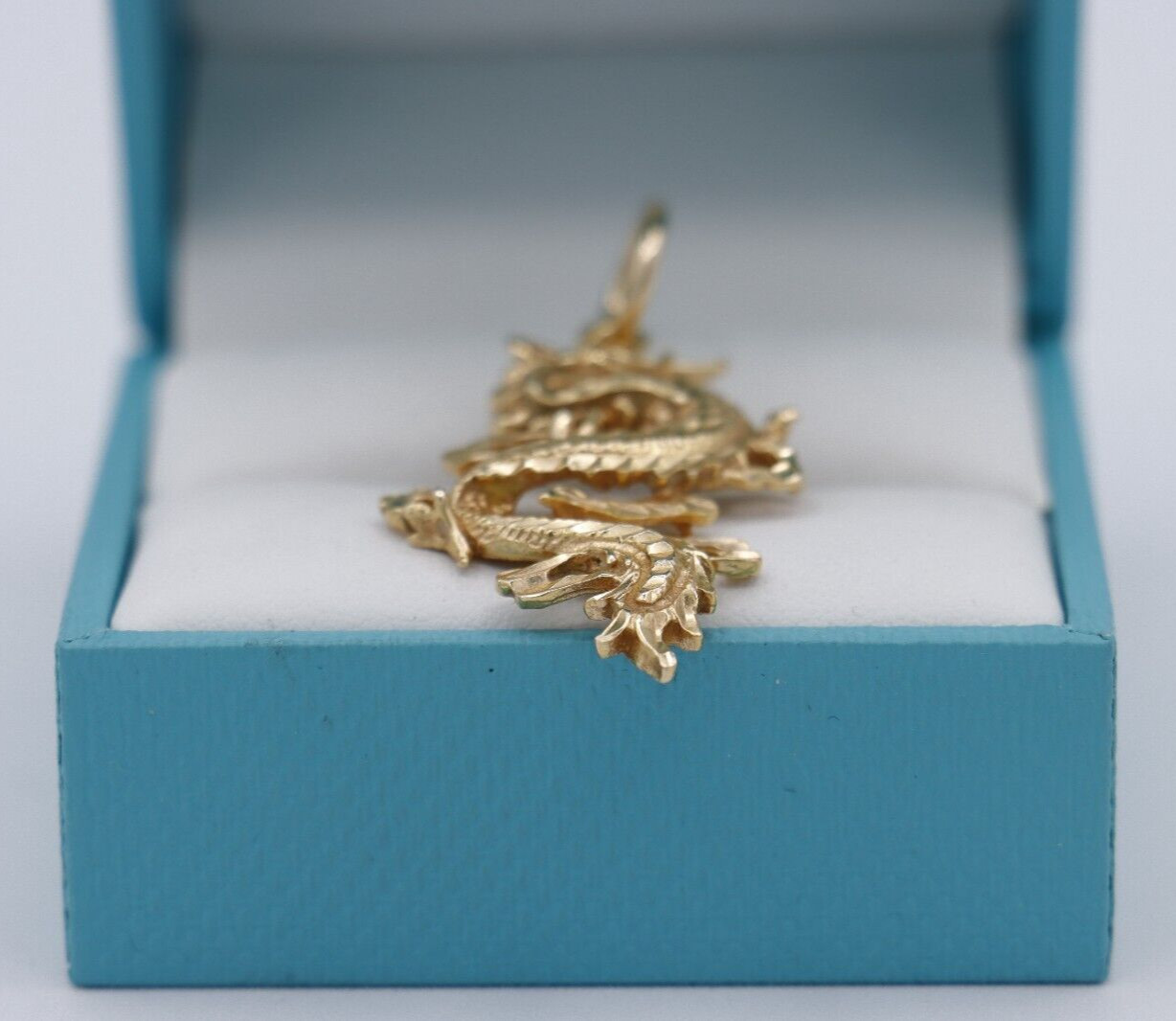 17K Yellow Gold CUSTOM Chinese Dragon Pendant Handmad… - Gem