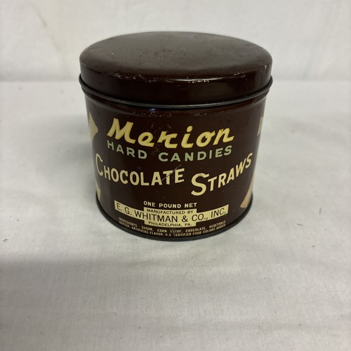 Vintage Merion Hard Candies Chocolate Straws E.G. Whitman 1 Pound Tin ...