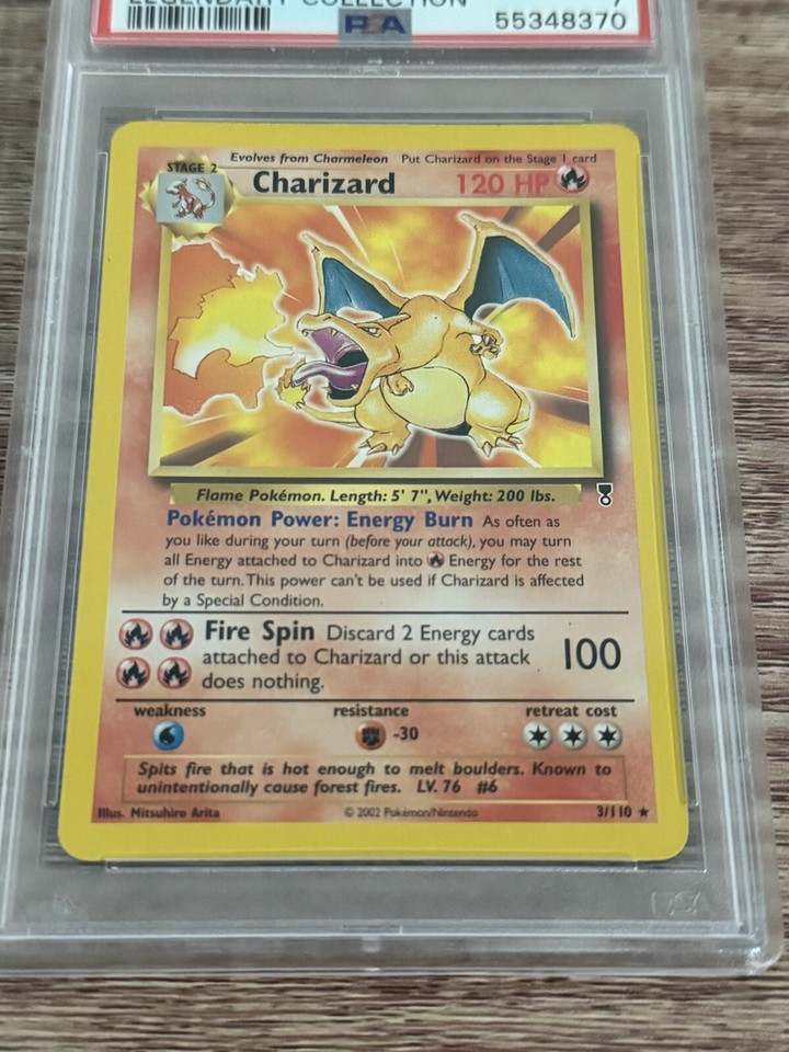 Pokemon Charizard Non Holo Legendary Collection 3/110 PSA 7 WOTC NM ...