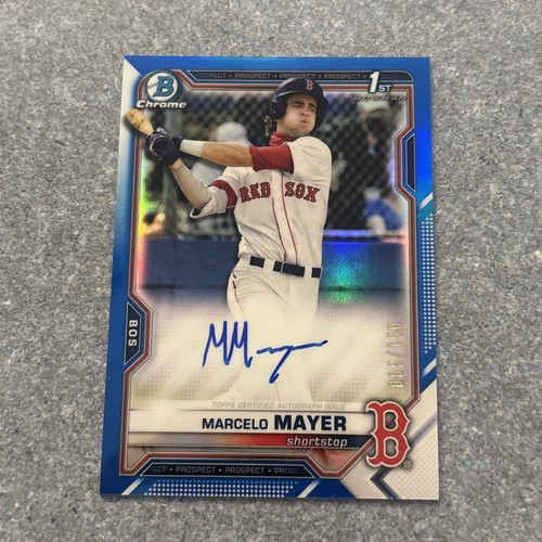 2021 Bowman Draft Chrome MARCELO MAYER Auto BLUE REFRACTOR 1st RC #'d ...