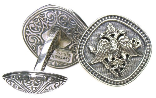 Gerochristo 7105- Double Headed Eagle - Byzantine Sterling Silver Cufflinks | eBay UK