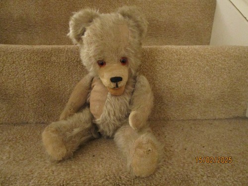Antique, vintage, open mouthed, jointed, mohair, threadbare, Teddy Bear ...