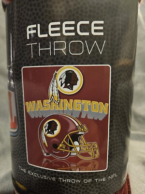 NFL Washington Redskins 50" x 60" Rolled Fleece Blanket Gridiron Design ...