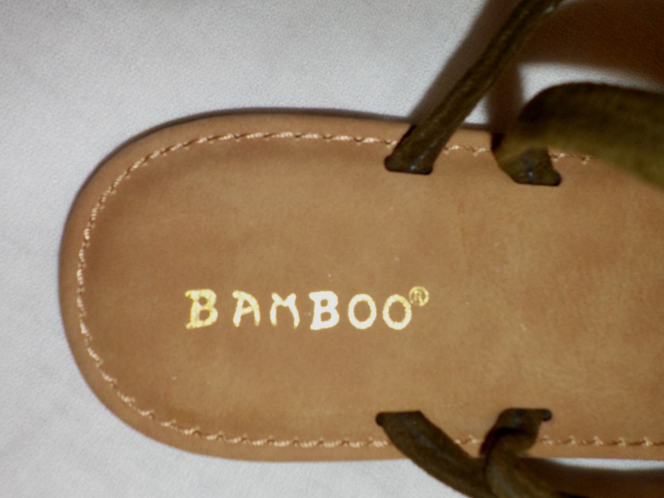 Bamboo Strappy Sandals Size 10 M NWOT Brown Thong Back Straps With ...