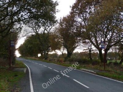 Photo 6x4 Bus stops on the road to Ryhill Newstead/SE3914 Kerbs have ...