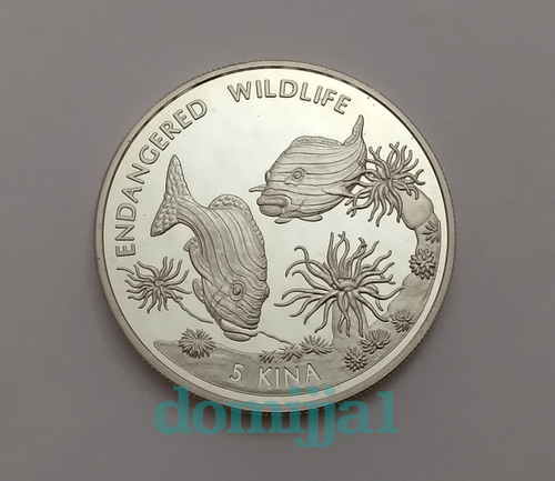 1997 Papua New Guinea 5 Kina Silver Coin, KM #39 Proof / Fish | eBay