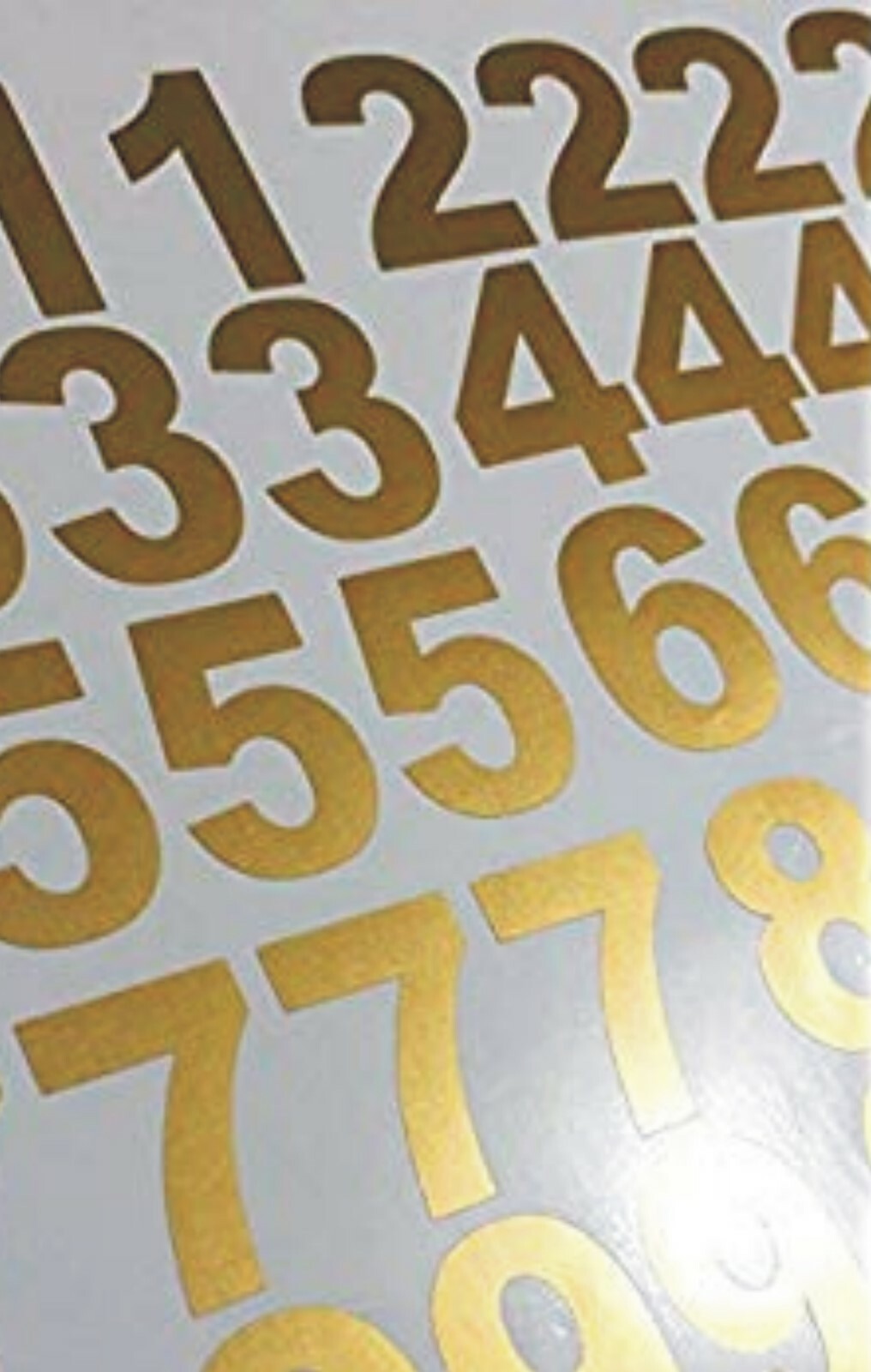 30 x 3 Inch (75mm ) Gloss Gold Stick on Self Adhesive Vinyl Numbers ...