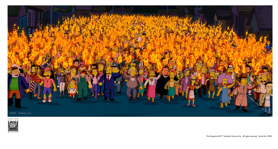 The Simpsons Movie Lynch Mob With Torches Poster Giclee Print Art 13x19 ...