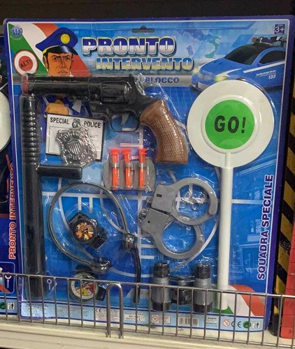 set Agente polizia pistola paletta manette Kit gioco qualita giocattolo ...