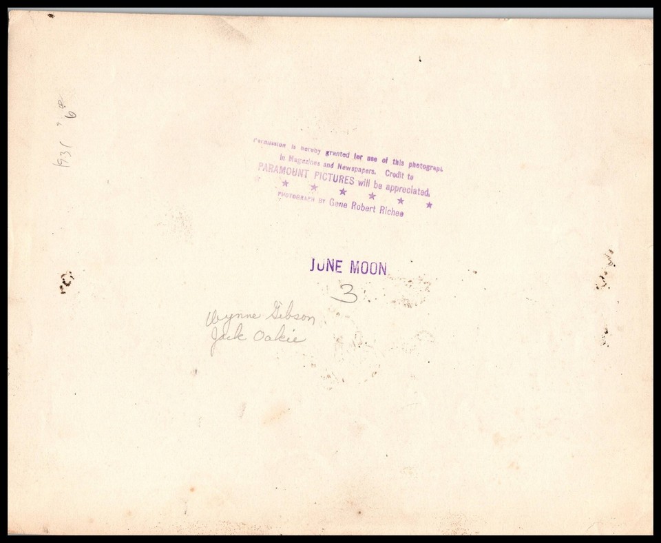 June MacCloy + Jack Oakie in June Moon (1931) PORTRAIT RICHEE ORIG ...